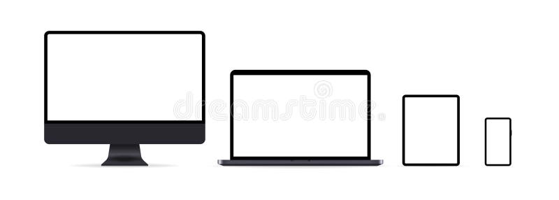 Set of Devices Icons. Realistic Set Laptop, Computer Monitor, Tablet ... Set of Devices Icons. Realistic Set Laptop, Computer Monitor, Tablet ...