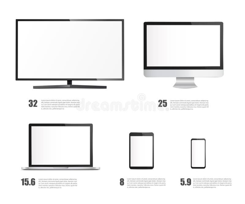 Electronic Devices White Screens Stock Illustrations – 352 Electronic ...