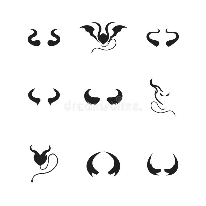 Devil Horn Vector Icon Design Illustration Template Stock Vector