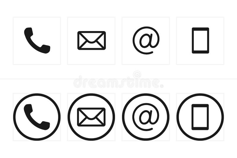 Set Di Icone Di Contatto. Vettore Di Simboli Delle Icone Web ...
