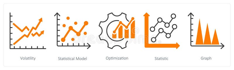 A Set of 5 Diagram Icons As Volatility, Statistical Model, Optimization ...
