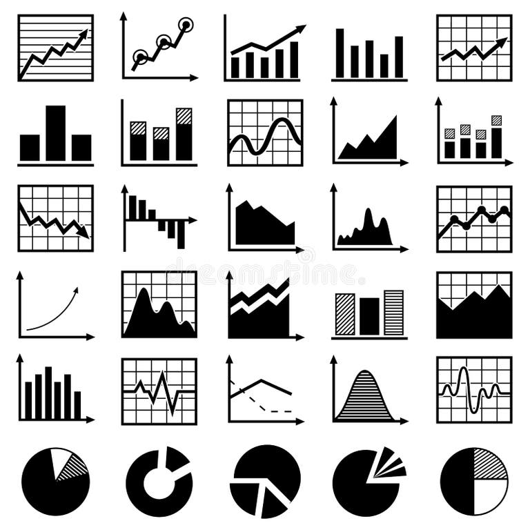Set of diagrams stock vector. Illustration of icon, pictogram - 34277562