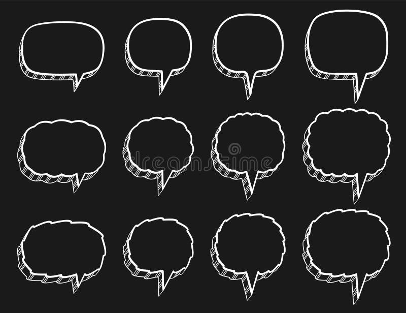 Set of Dialog Bubbles of Different Shapes. Speech Bubbles. EPS Vector ...