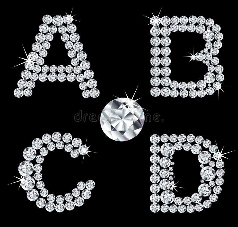 Set of Diamond Alphabetic Letters . Vector Stock Vector - Illustration ...
