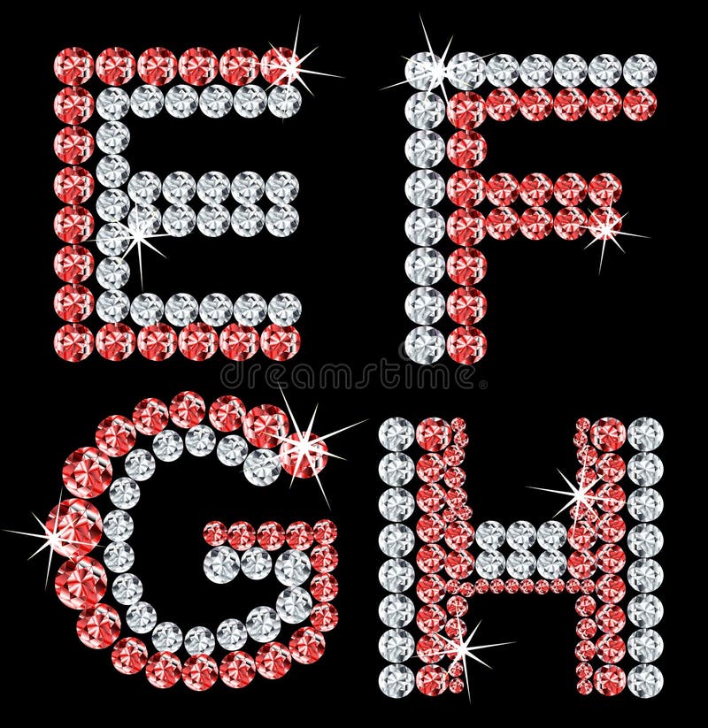 Gold and Diamond Alphabet Letters Stock Vector - Illustration of ...