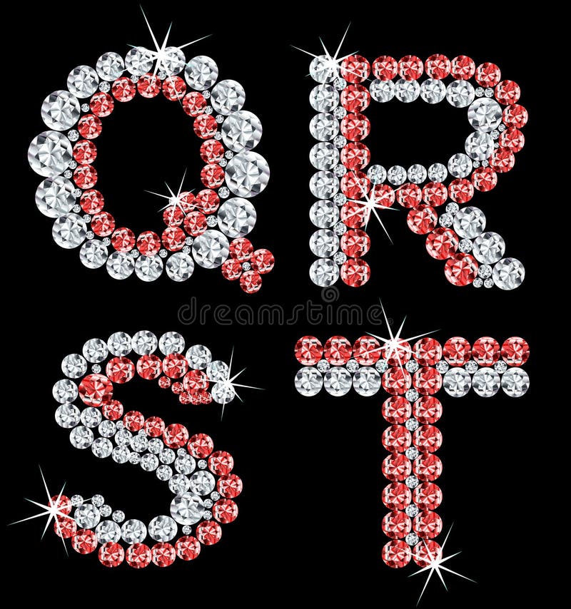 Gold and Diamond Alphabet Letters Stock Vector - Illustration of type ...