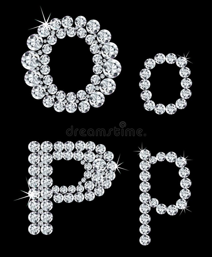 Set of Diamond Alphabetic Letters . Vector Stock Vector - Illustration ...
