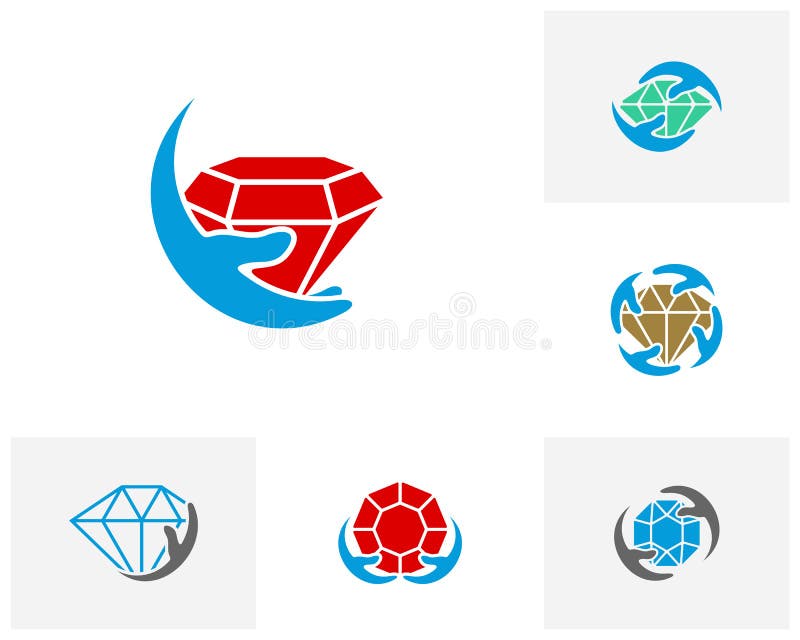 Set of Diamond Care Logo Design Vector Template, Creative Diamond Logo ...