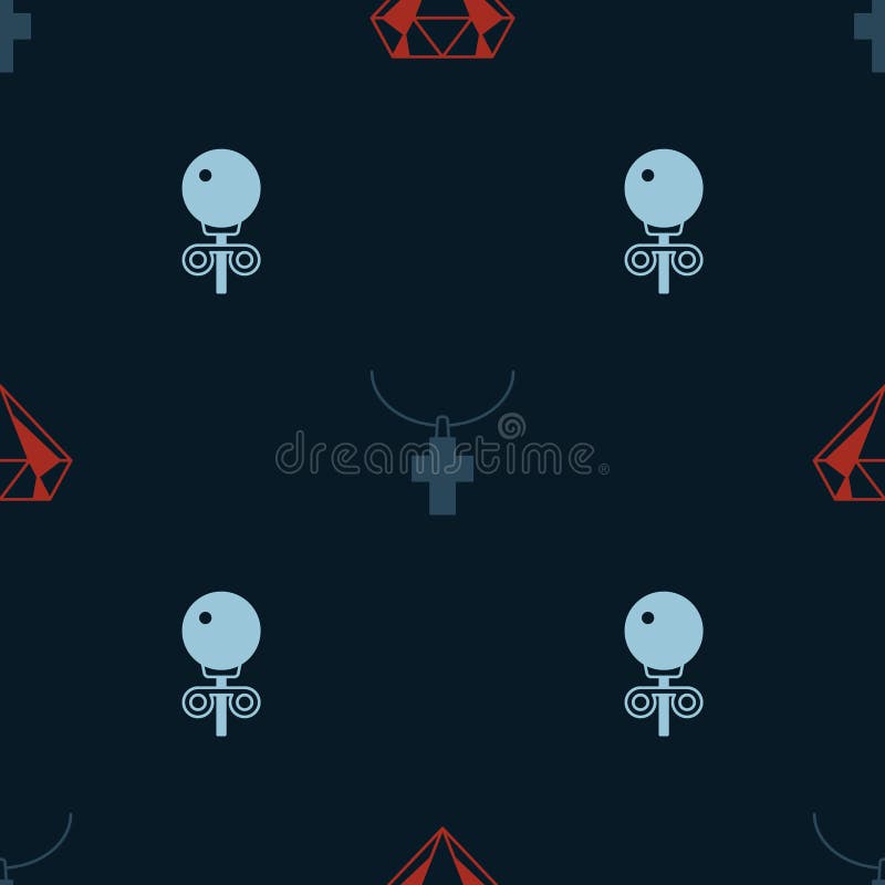 Set Diamond, Christian Cross Chain and Stud Earrings on Seamless ...