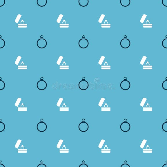 Set Diamond Engagement Ring and Wedding Rings on Seamless Pattern ...