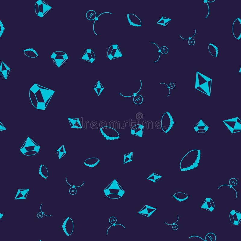 Set Diamond, Gem Stone, Locket Necklace and Pearl on Seamless Pattern ...