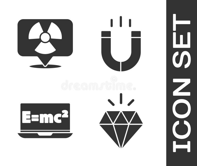 Set Diamond, Radioactive in Location, Equation Solution and Magnet Icon ...