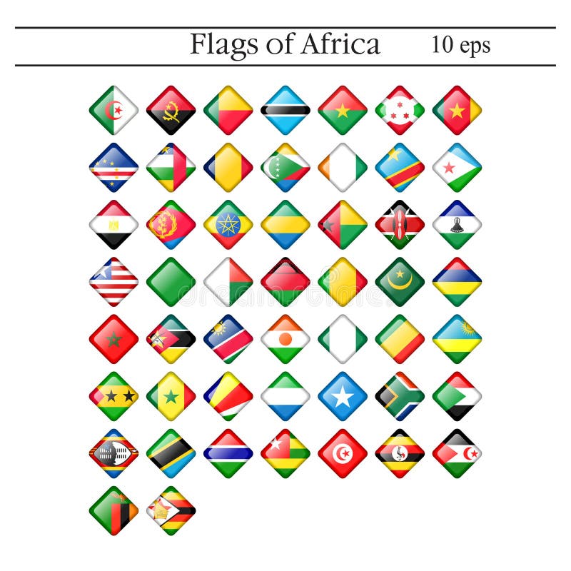 A Set of Diamond-shaped Icon Flags. Europe. 10 Eps Stock Illustration ...