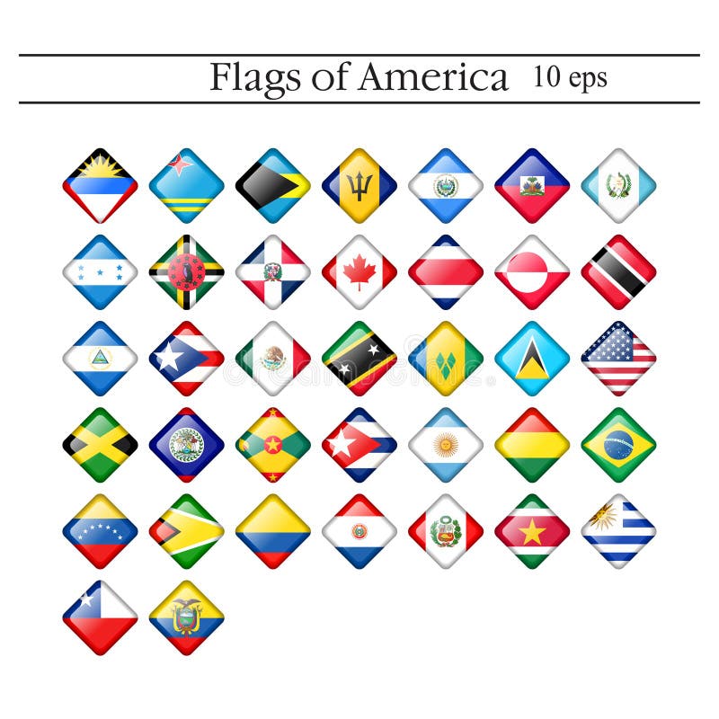 A Set of Diamond-shaped Icon Flags. Europe. 10 Eps Stock Illustration ...