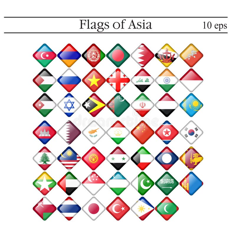 A Set of Diamond-shaped Icon Flags. Europe. 10 Eps Stock Illustration ...