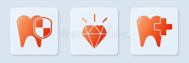 Set Diamond Teeth, Dental Protection and Dental Clinic for Dental Care ...