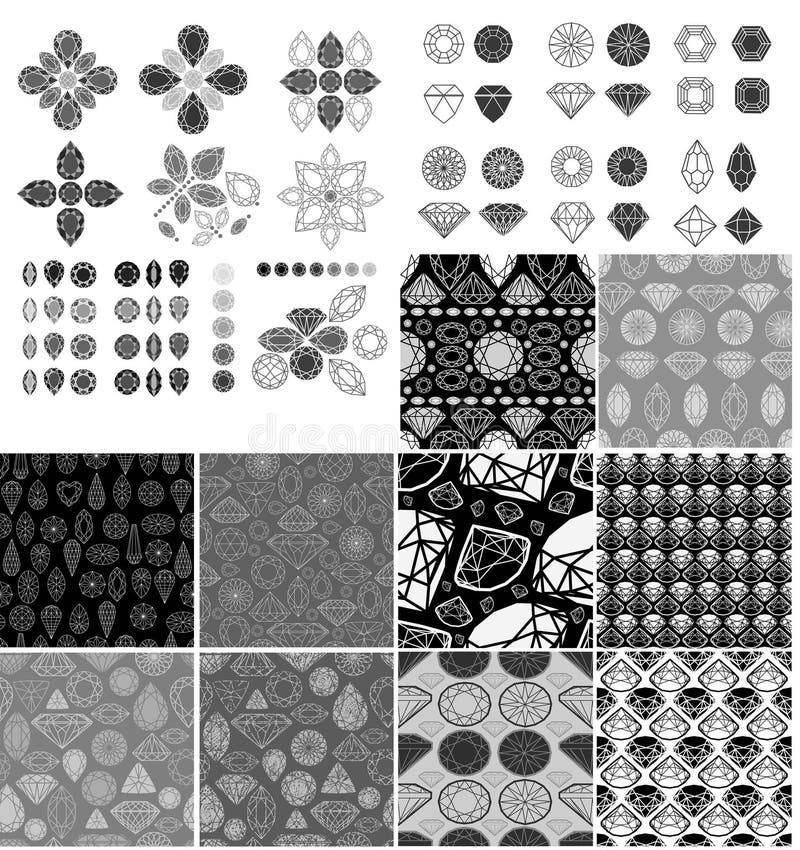 Set of diamonds stock illustration. Illustration of pattern - 55562532