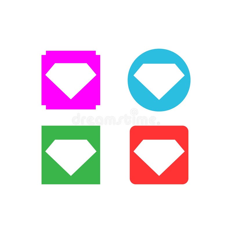 Set of Diamonds for Gaming Apps As Gemstones and Bits for Rewards and ...