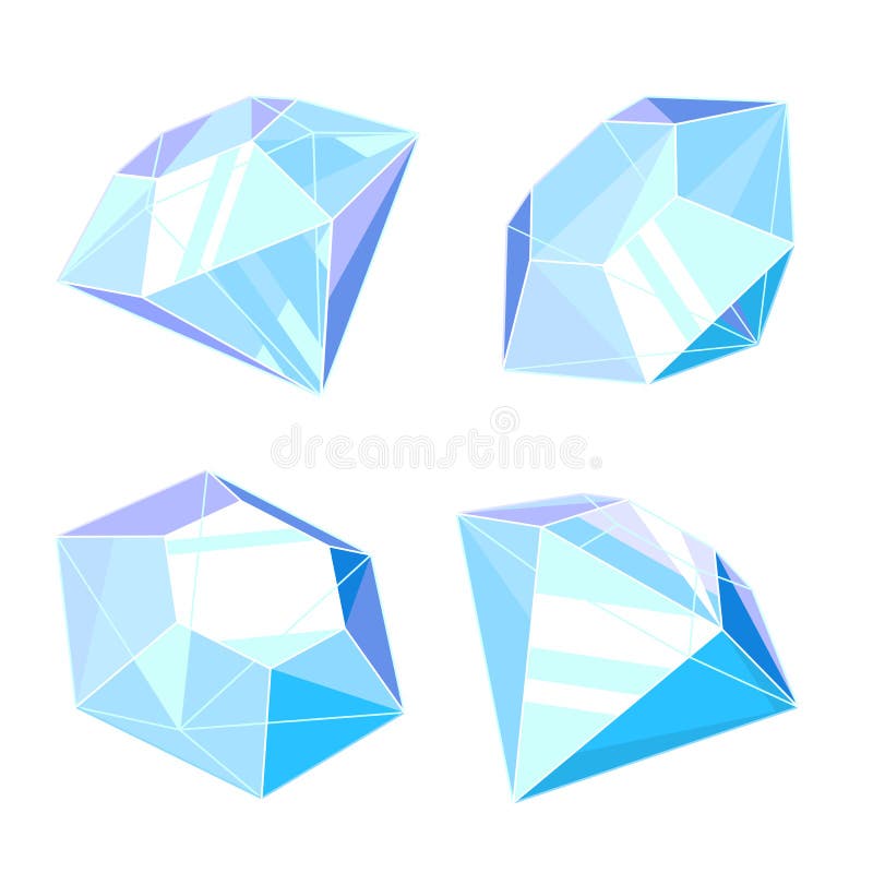 White Diamond In Different Angles Stock Illustration - Illustration of ...