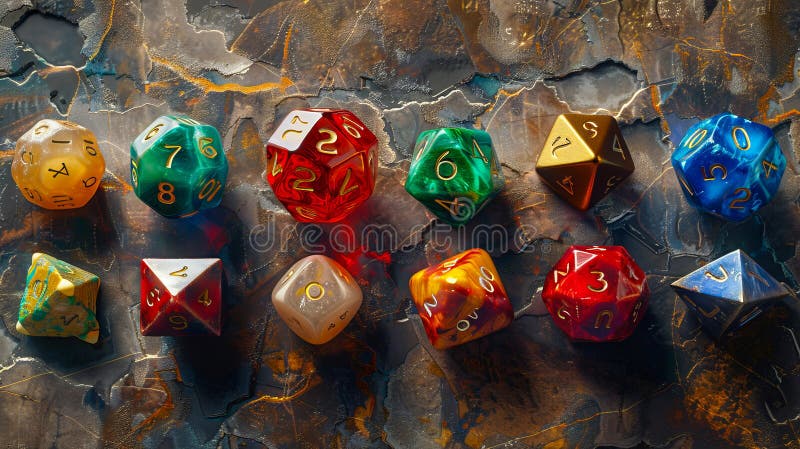 A Set of Dice with Different Colors and Numbers Stock Image - Image of ...