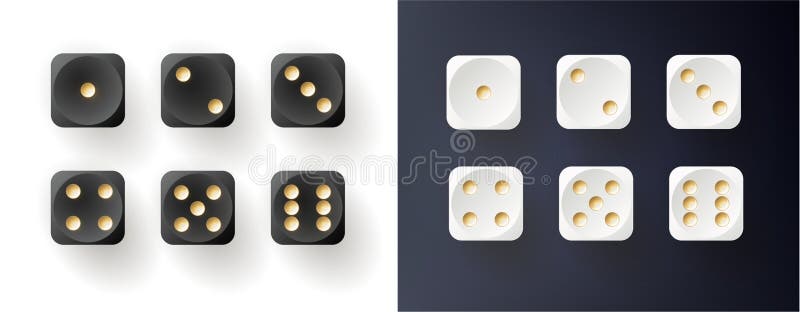 Set of Dices in Different Colors. Vector Stock Vector - Illustration of ...