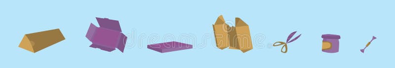 Set of Die Cut Cartoon Icon Design Template with Various Models. Vector ...