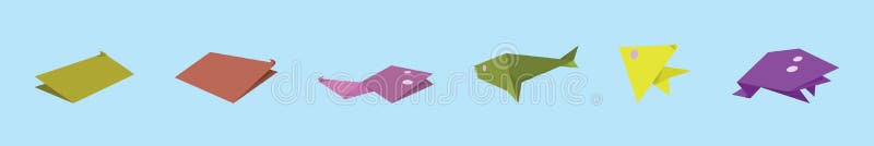 Set of Die Cut Cartoon Icon Design Template with Various Models. Vector ...