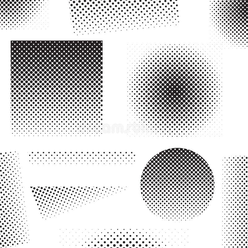 Set of Different Abstract Halftone Art Elements Stock Vector ...