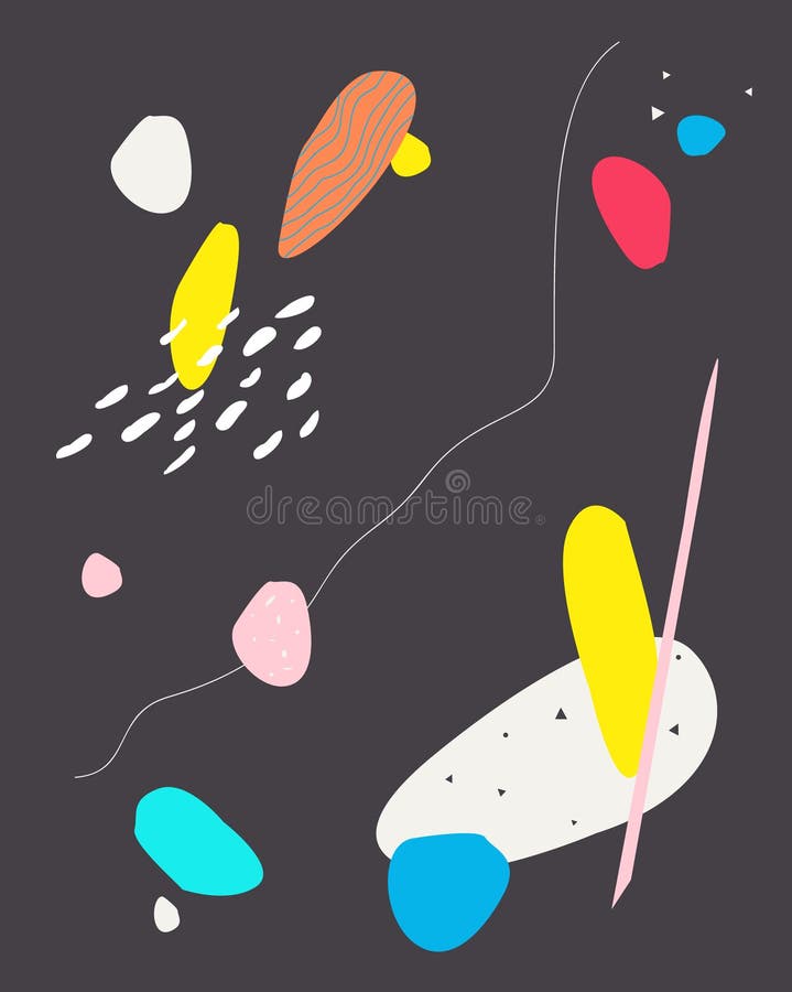 Set of Different Abstract Smooth Shapes. Collection of Geometric ...