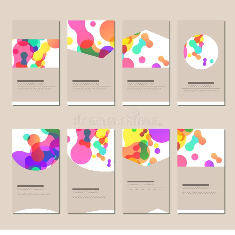 Set with Different Abstract Templates Stock Illustration - Illustration ...