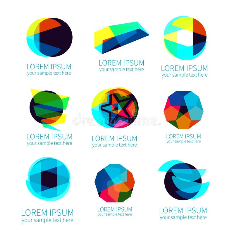 Set of Different Abstract Vector Logotypes Stock Vector - Illustration ...