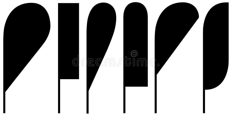 Set of Different Advertising Beach Flags Stock Vector - Illustration of ...