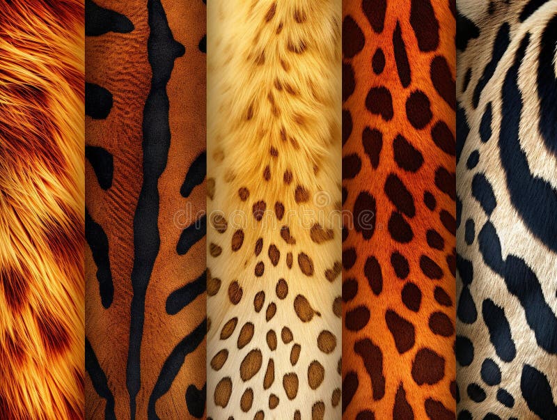 Set of Different Animal Skins Made with Generative AI Illustration ...