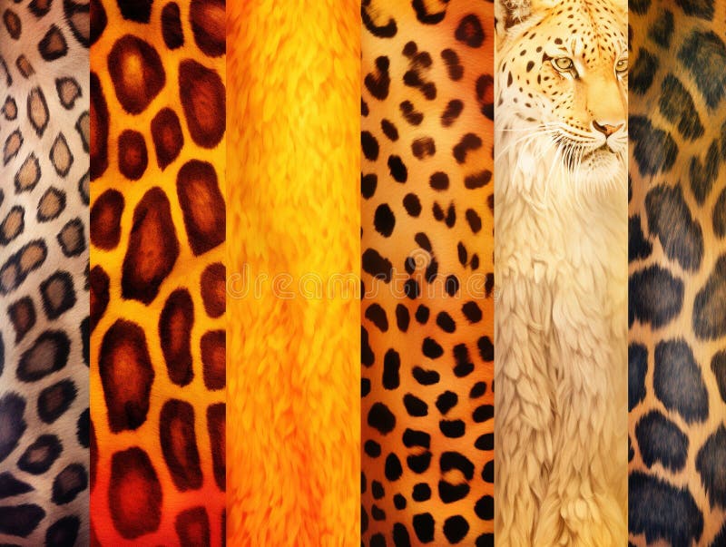 Set of Different Animal Skins Made with Generative AI Illustration ...