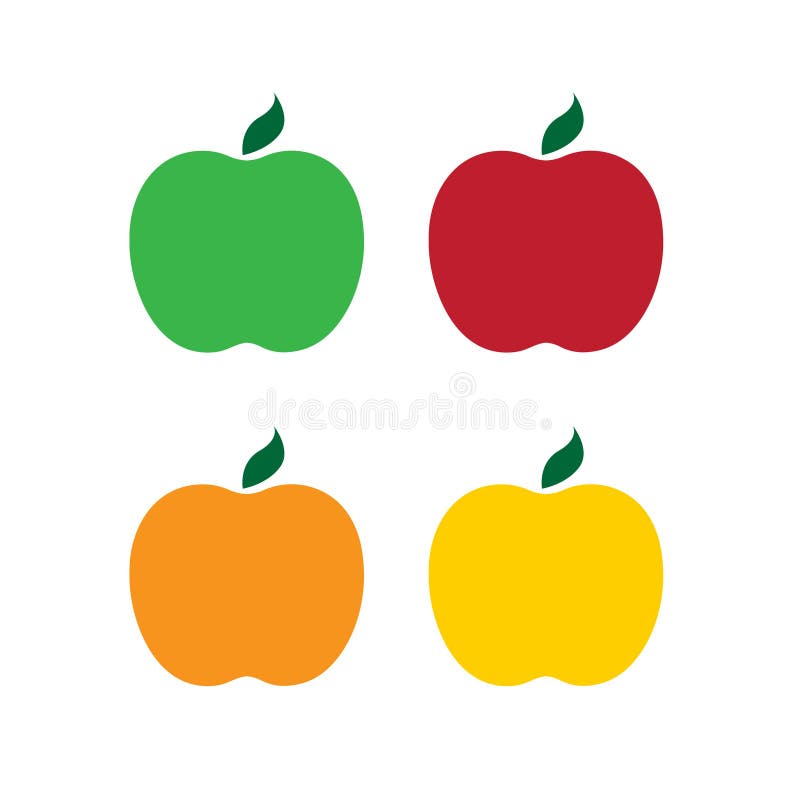 Set of Different Apples Vector Design Stock Vector - Illustration of ...