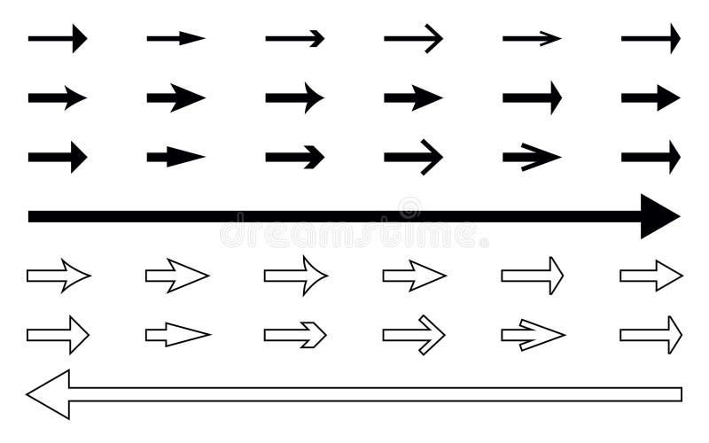 Set of Different Arrow Icons Isolated Stock Vector - Illustration of ...
