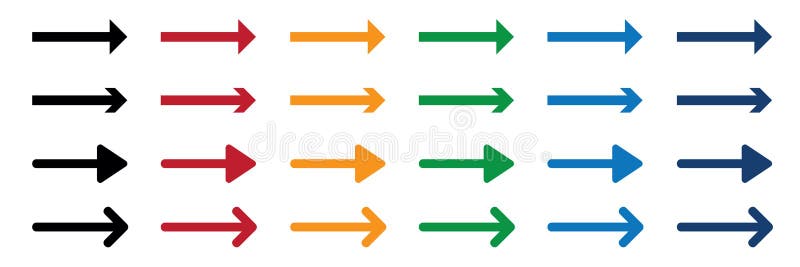Set of Different Arrow Icons Isolated Stock Illustration - Illustration ...