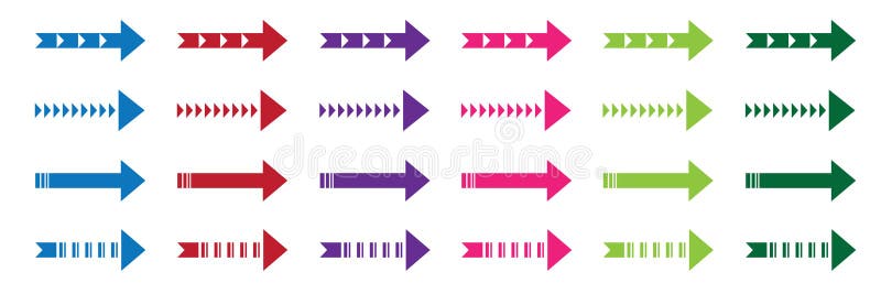 Set of Different Arrow Icons Isolated Stock Vector - Illustration of ...