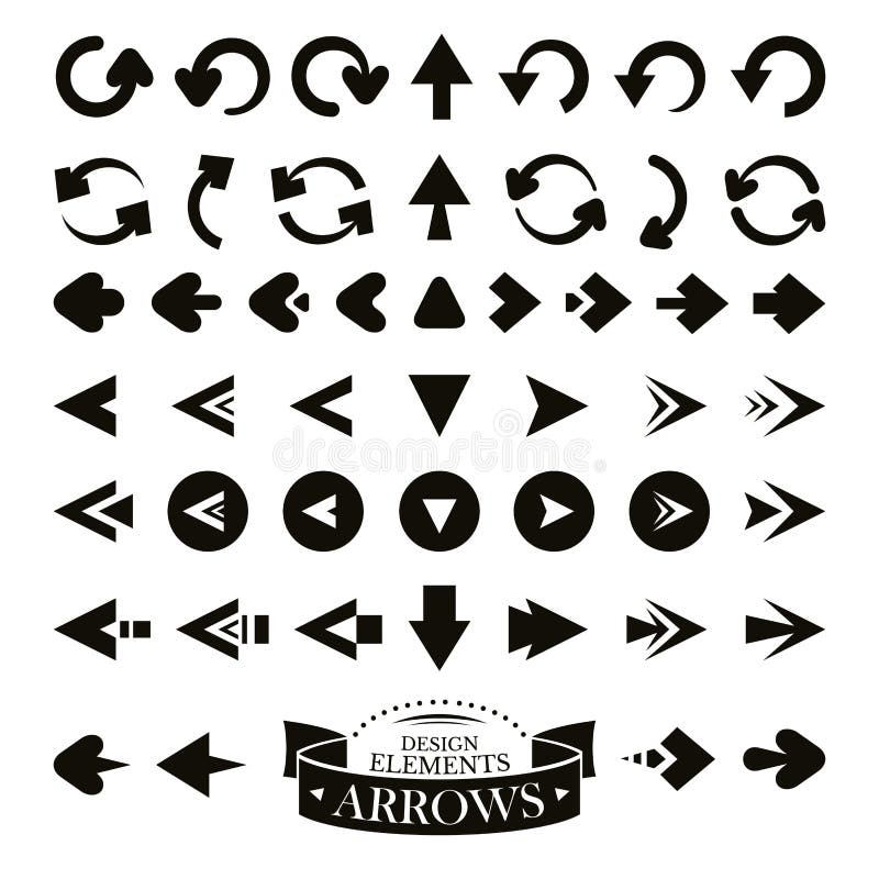 Set of Different Arrow Icons Stock Vector - Illustration of download ...