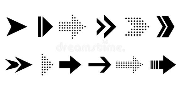 Set of Different Arrow Marks. Collections Arrows Pointers Stock Vector ...
