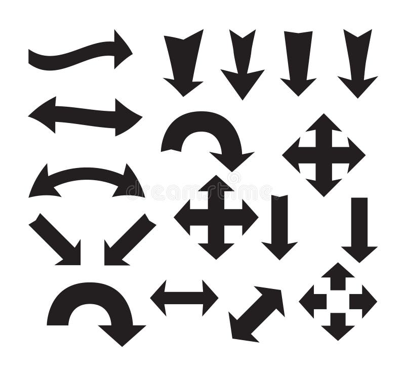 Set of the Different Arrows Stock Vector - Illustration of arrowheads ...