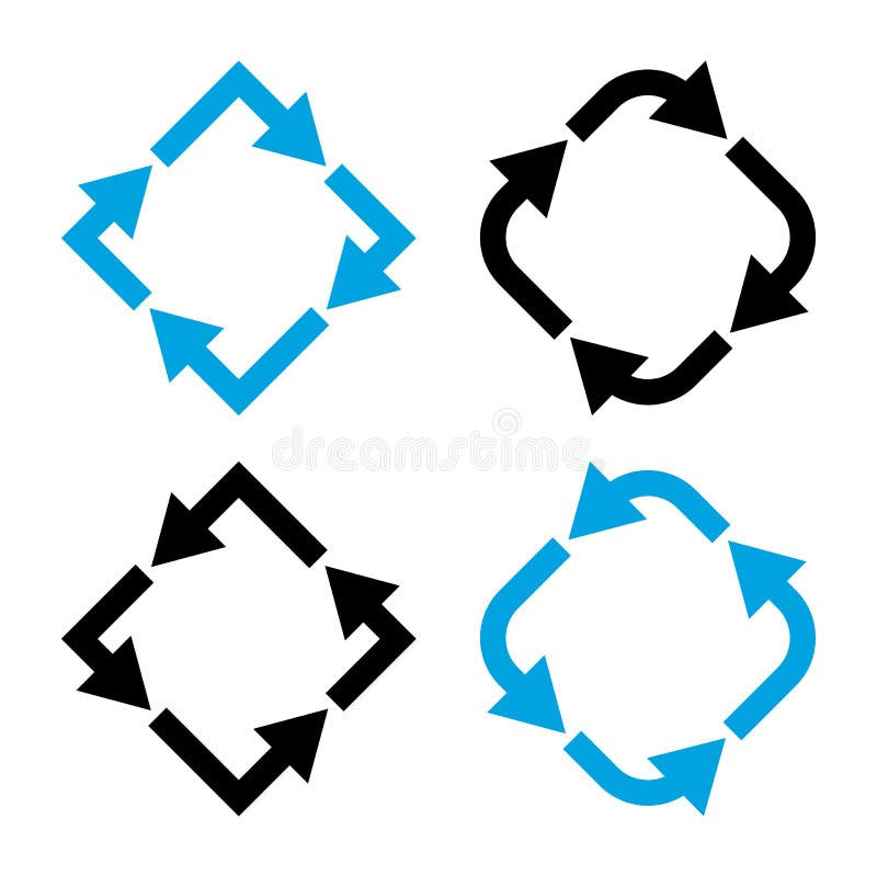 Set of Different Curve Arrows, Black Collection. Vector Stock ...