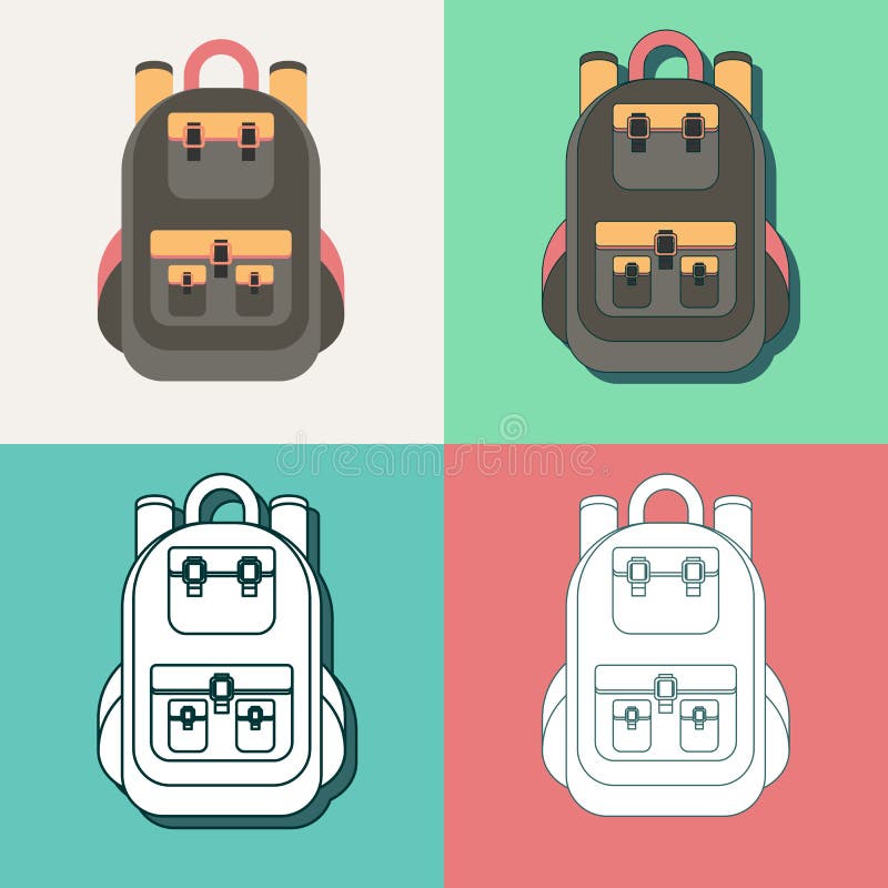Woman Backpacks Line Drawing Stock Illustrations – 20 Woman Backpacks ...