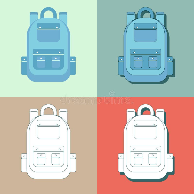 Woman Backpacks Line Drawing Stock Illustrations – 20 Woman Backpacks ...