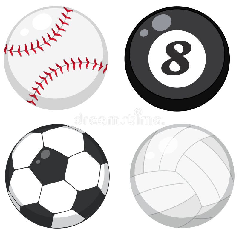 Set of different balls stock vector. Illustration of baseball - 243220967