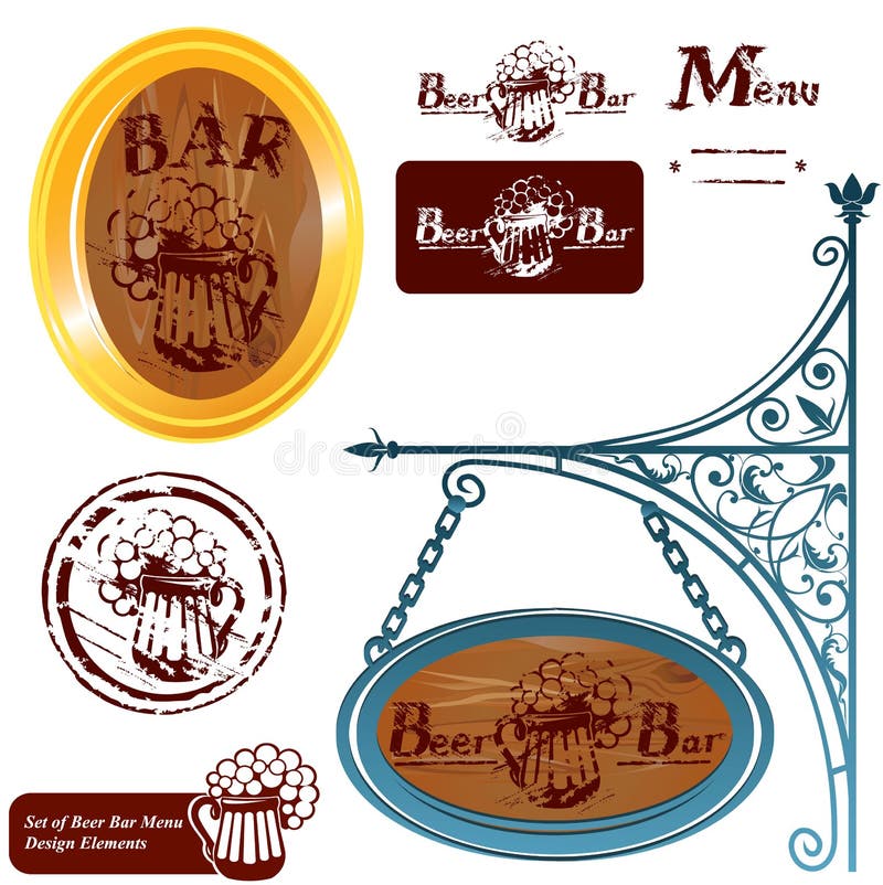 Set of Different Beer Bar Menu Stock Vector - Illustration of brewery ...