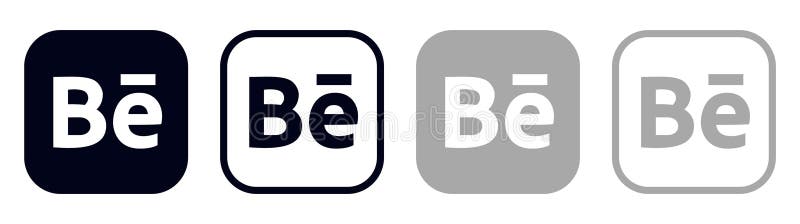 Set of Different Behance Mobile App Icons, Isolated on Transparent ...