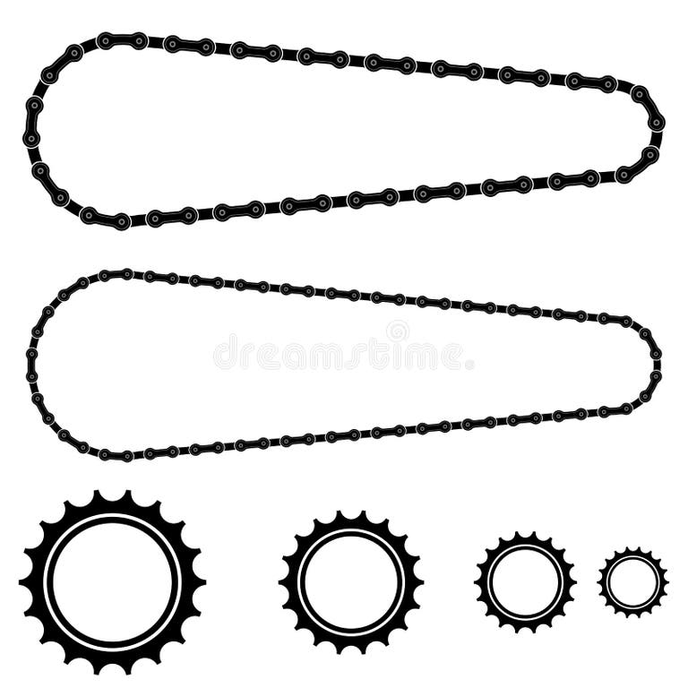 Set of Different Bicycle Chain Frames Isolated on White Background Stock Vector - Illustration ...