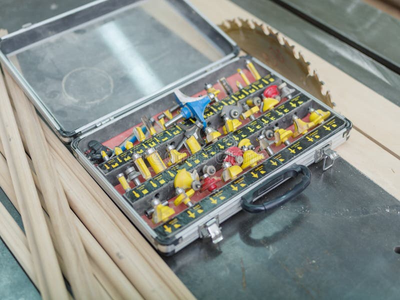 A Set of Different Bits for Drilling or Drilling Holes Stock Photo ...