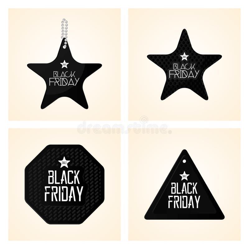 Set Different Black Friday Stickers Isolated Stock Illustration ...